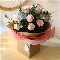 Pink Rose Hand Tied Bouquet
